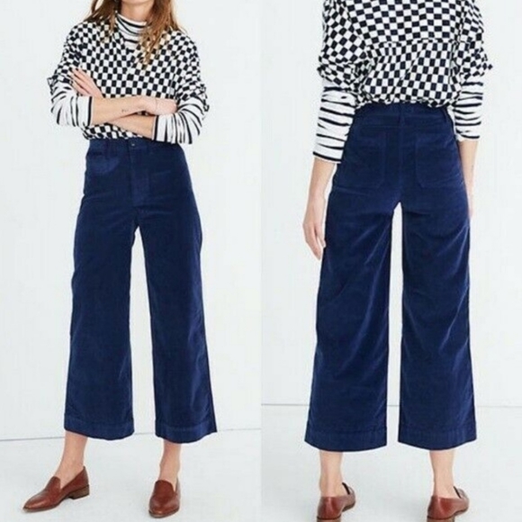 Madewell | Pants & Jumpsuits | Madewell Emmet Wideleg Crop Velveteen ...